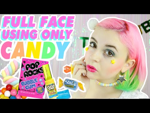 FULL FACE WITH CANDY CHALLENGE ♡ - YouTube