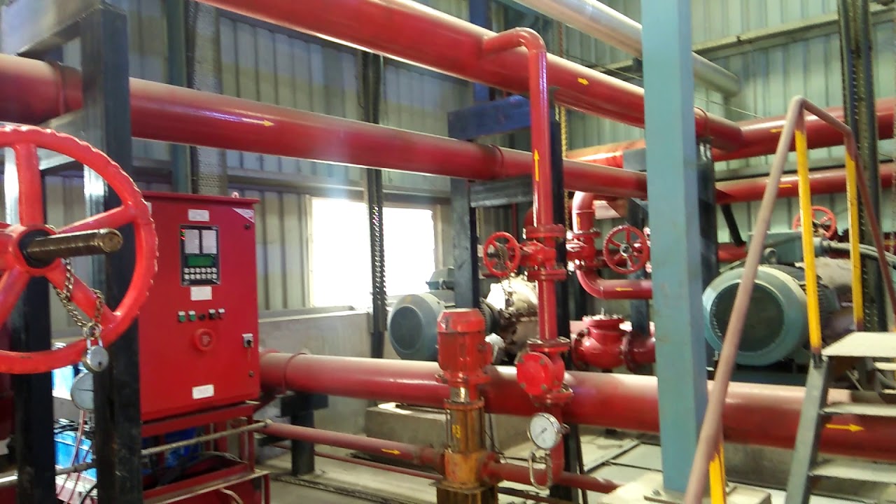 Fire protection line pump room - YouTube