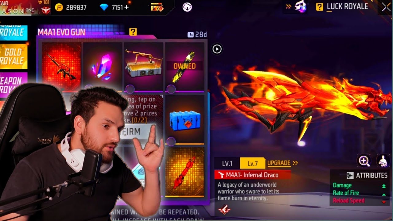 M4A1 EVO MAX TRICK 🤣😃INFERNAL DRACO -Garena Free Fire - YouTube