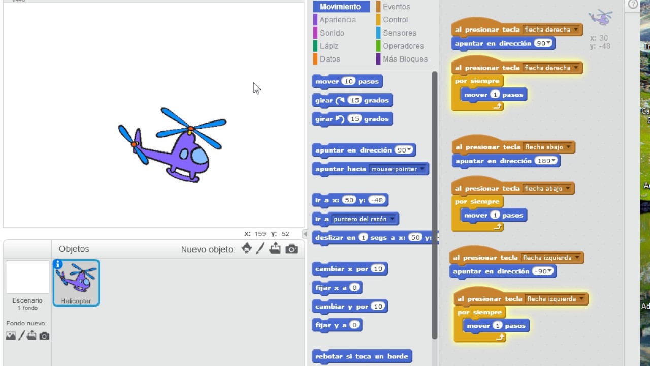 elicoptero que vuela en Scratch - YouTube