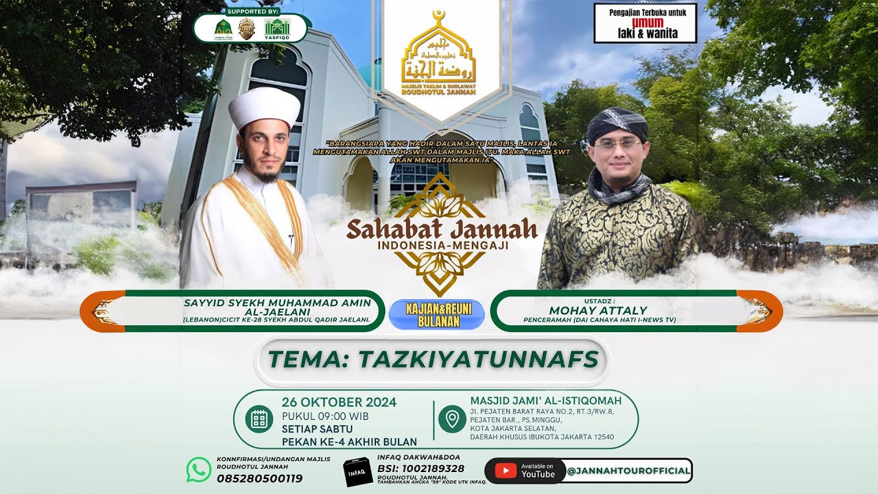 KAJIAN & REUNI BULANAN Sahabat Jannah - Indonesia Mengaji ( 26 OKTOBER ...