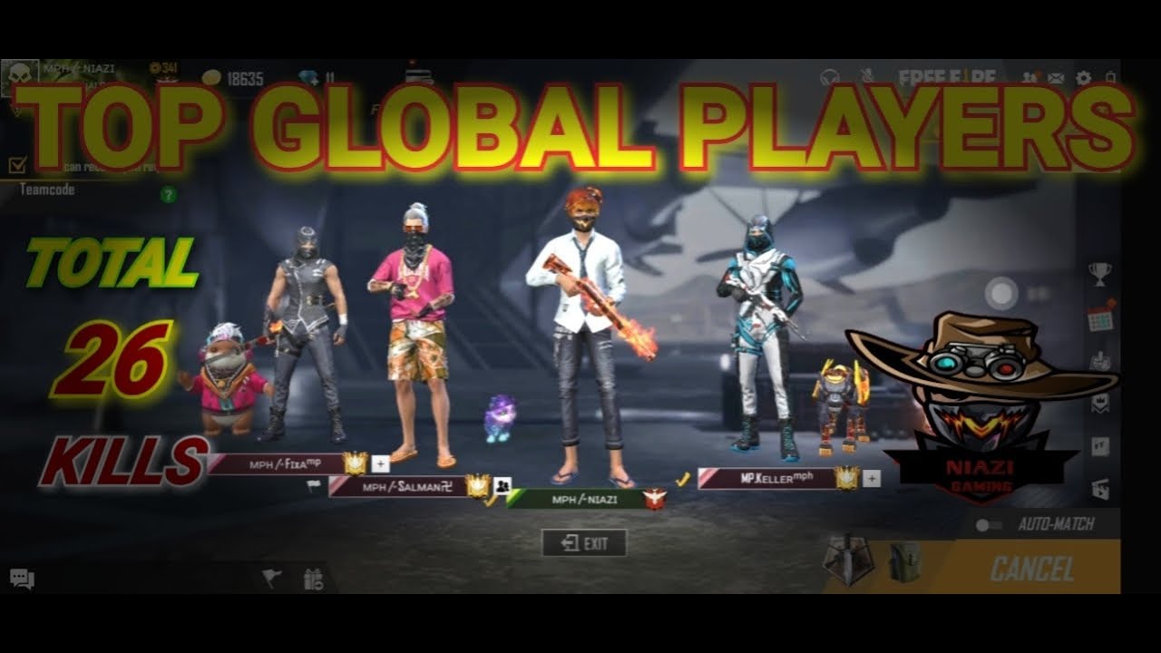 @Free Fire Top Global Players | Full Rush Gameplay| Total 26 kills ...