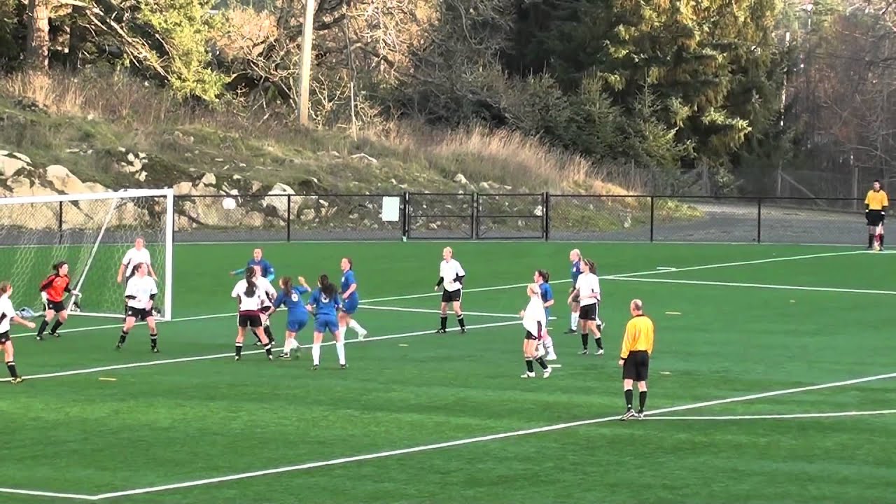 Attacking header off corner with rebound - YouTube