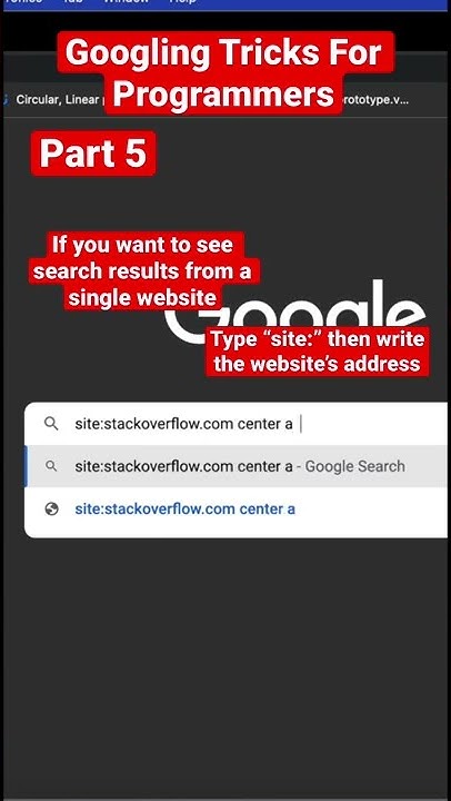 Googling Tricks For Programmers | Part 5 #programming #coding - YouTube