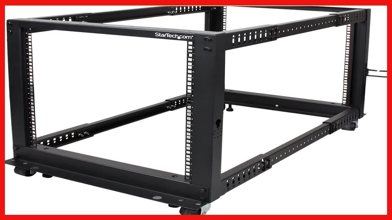 StarTech.com 12U 19" Open Frame Server Rack - 4 Post Adjustable Depth ...