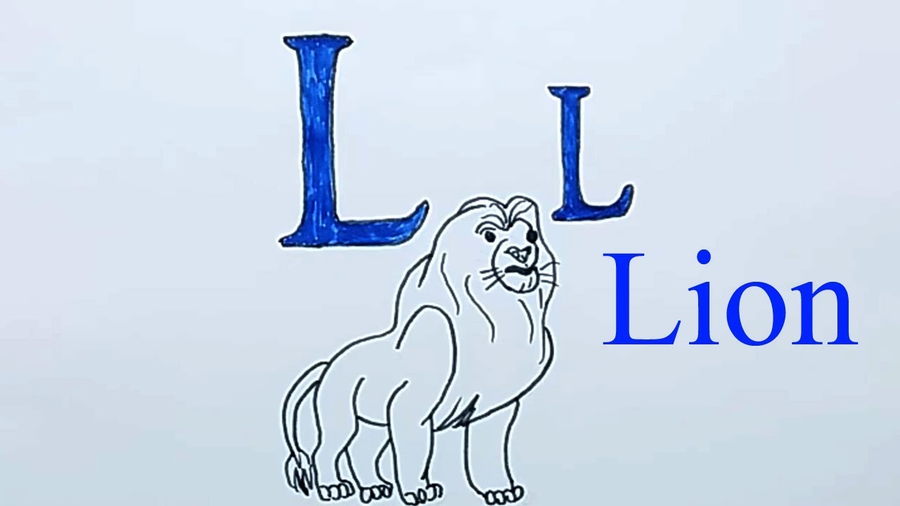 Learn alphabetically and draw the letter L | Lion - YouTube
