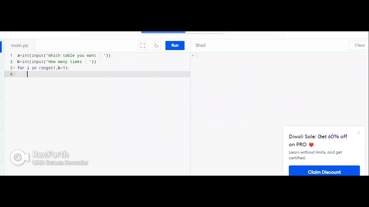 Table Program Using Python Youtube 3068