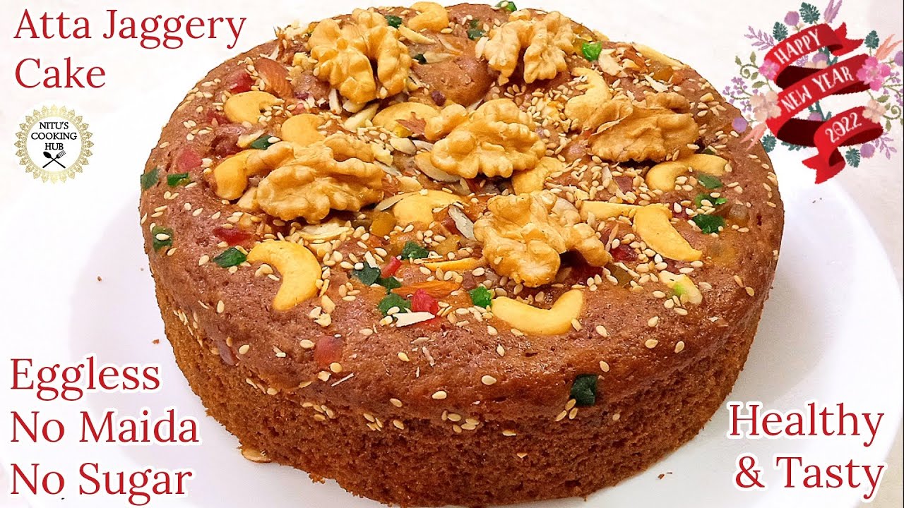 Wheat Jaggery Cake Recipe | New Year Special Cake | Soft & Moist Atta ...