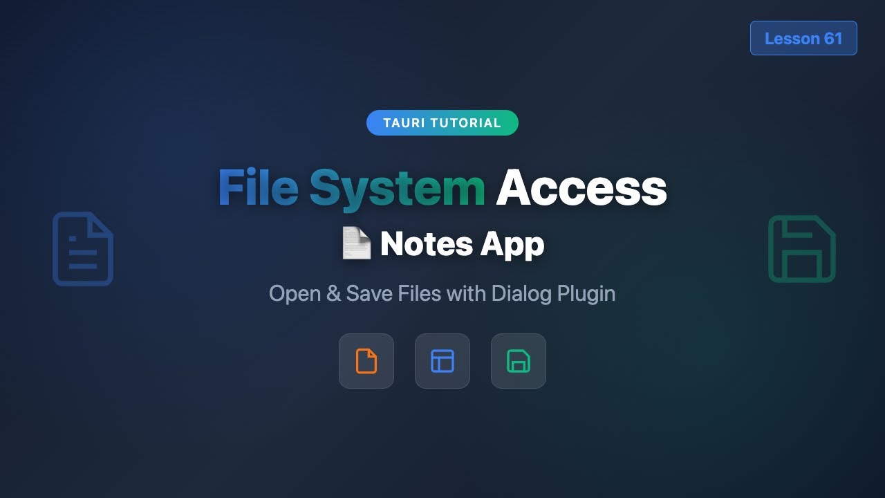 Tauri File Access: Build a Notes App with React & Rust - YouTube