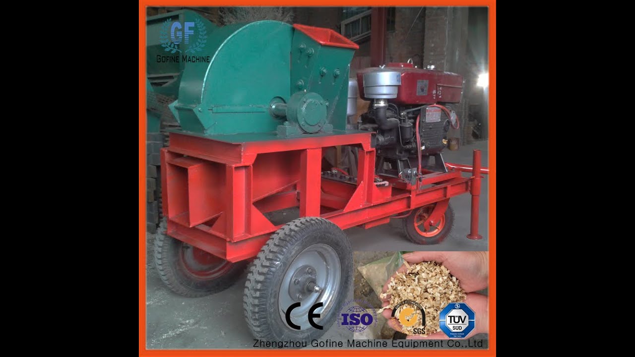 diesel engine wood shving machine wood shaving making machine - YouTube