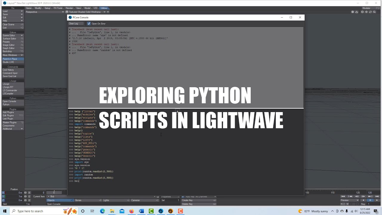 Exploring Python Scripts In Lightwave Youtube
