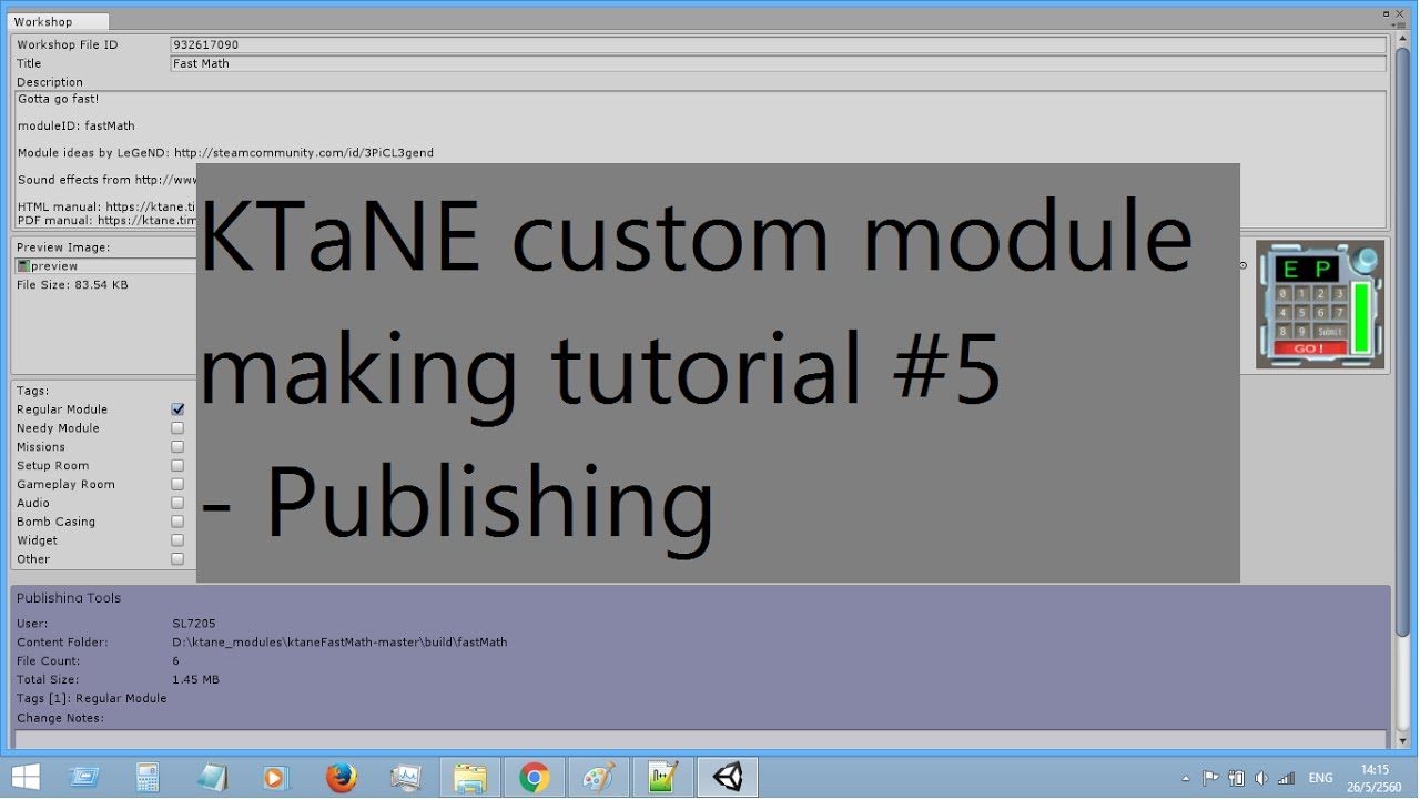 KTaNE custom module making tutorial #5 - Publishing - YouTube