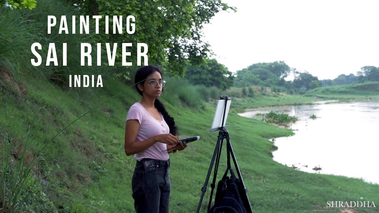 Plein Air Painting Riverscape- (Sai River, India) - YouTube