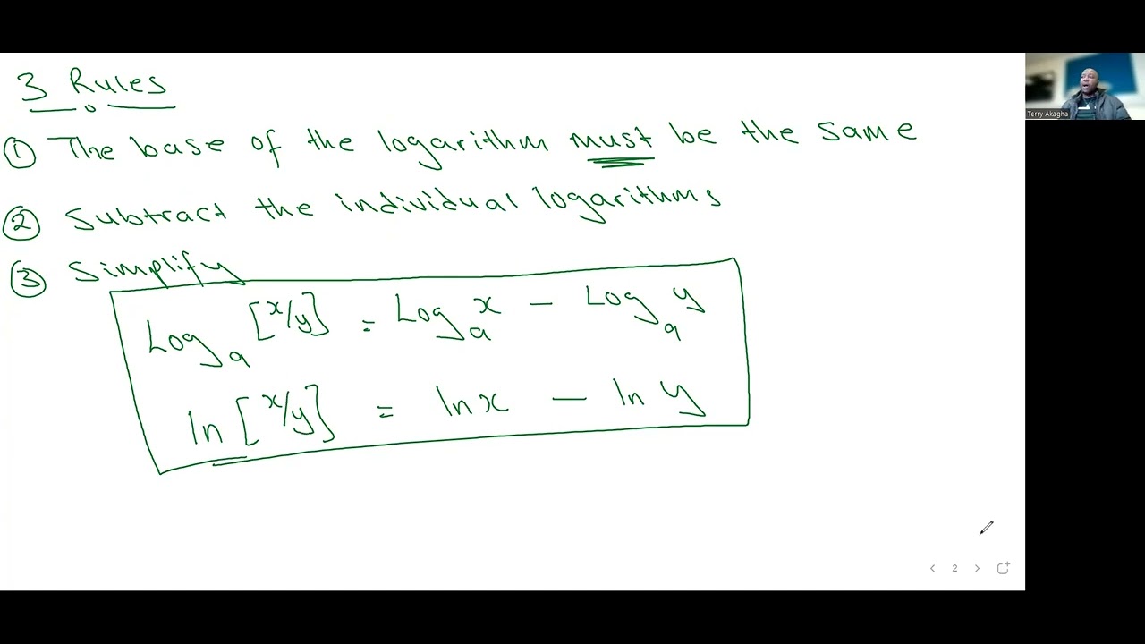 3 of 32 - Law 2 - Division Law - Logarithm - YouTube