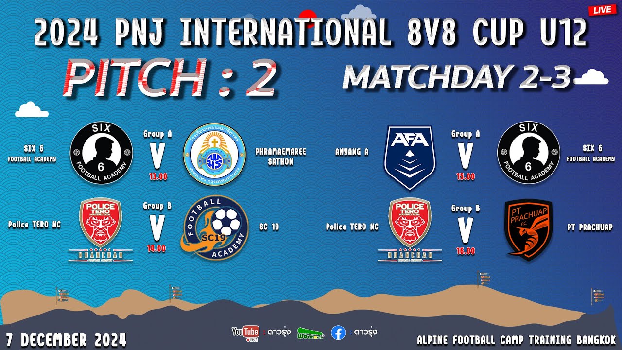 Live 🔴 " 2024 PNJ INTERNATIONAL 8V8 CUP U12 " | PITCH : 2 | MATCHDAY 2 ...