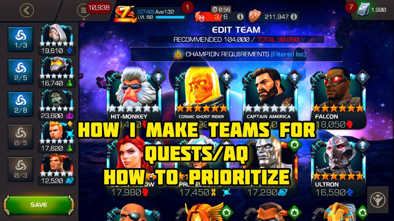 MCOC Team Building help - YouTube