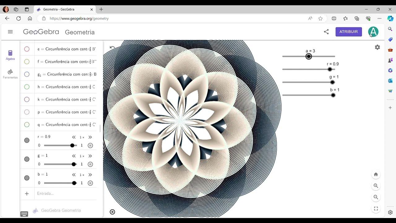 Como fazer um Fractal de uma Flor no geogebra - YouTube