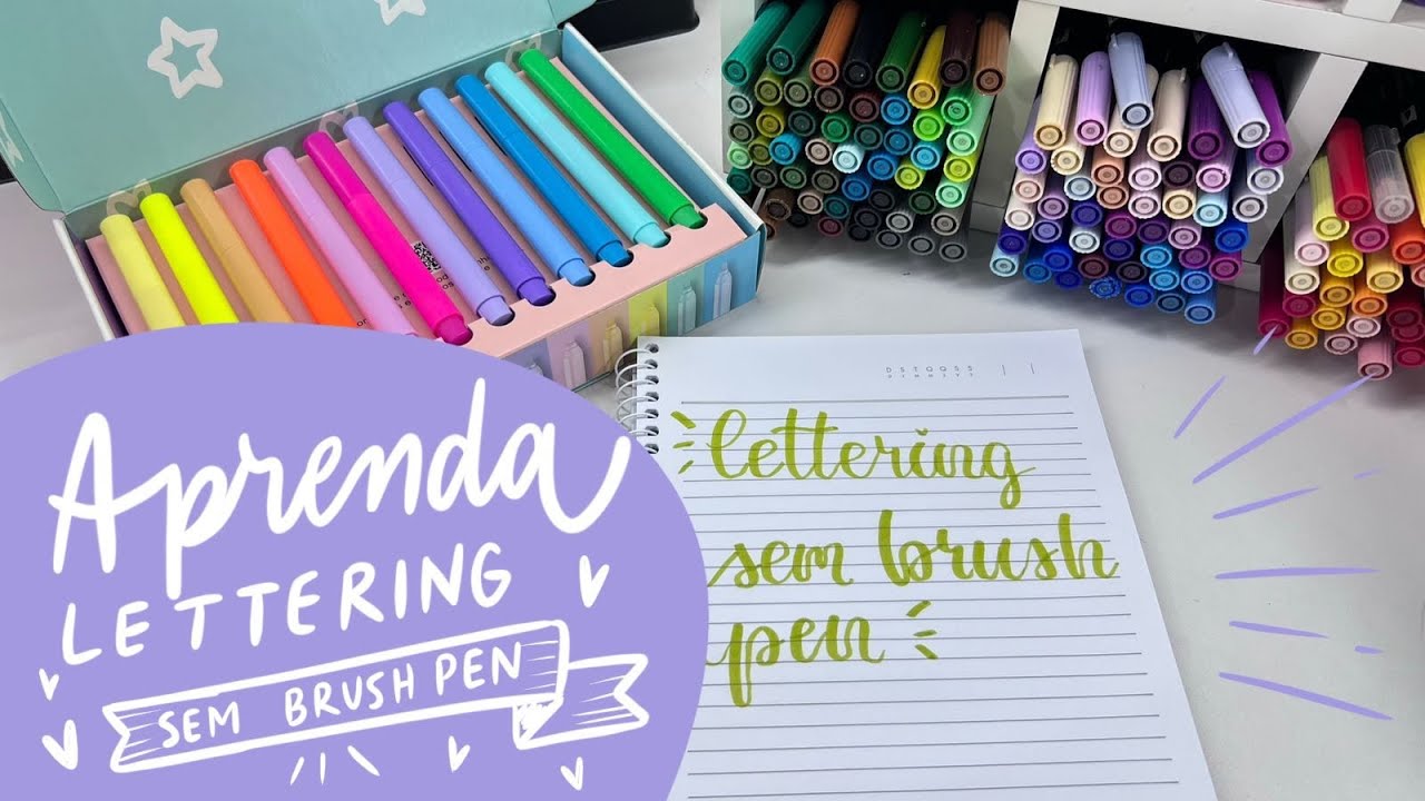 Como fazer lettering sem brush pen #comofazerlettering # ...