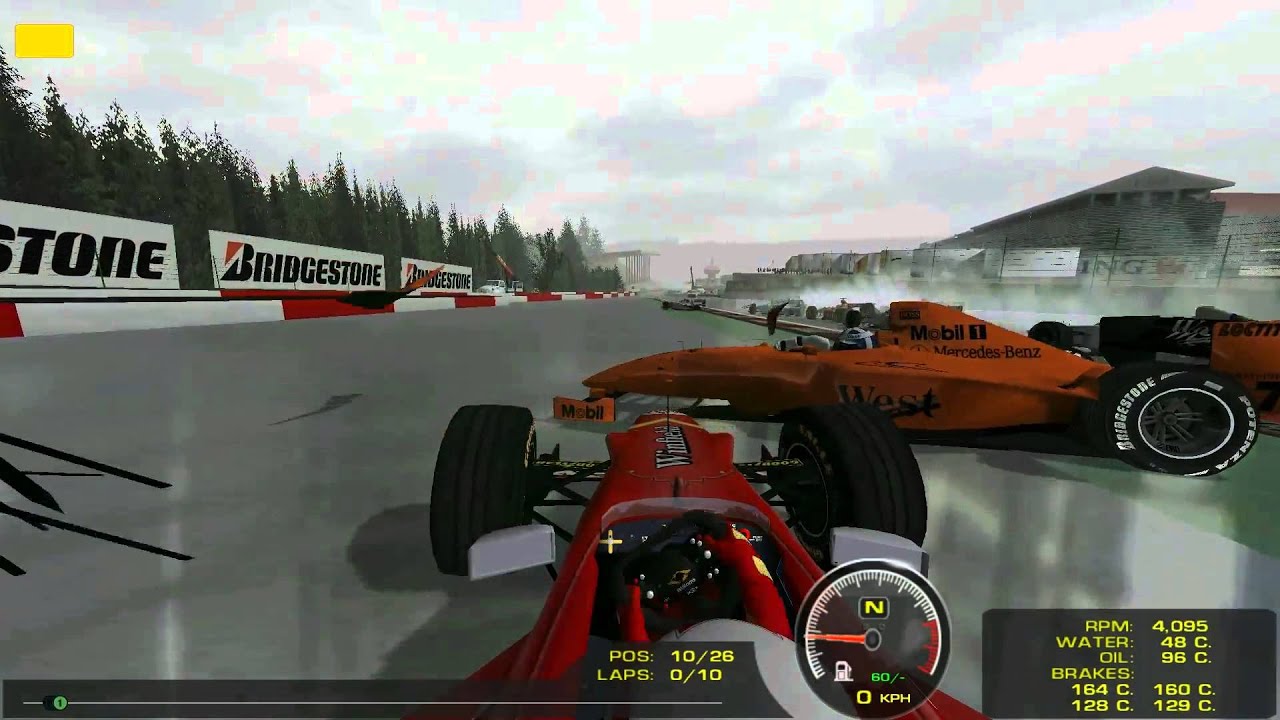 rFactor F1 1998 Start Crash Spa - YouTube