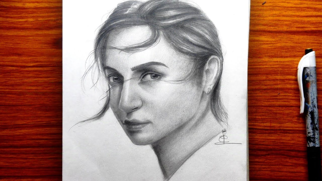 How To Draw Realistic Hair| Alia Bhatt Jigra| Easy Pencil Drawing ...