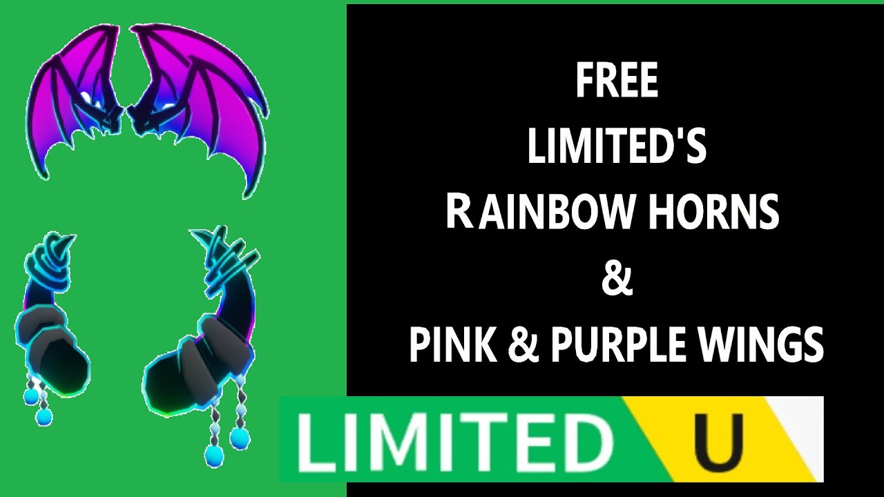 🔥 FREE UGC LIMITEDS 🔥HOW TO GET Rainbow Horns & Pink & Purple Wings ...