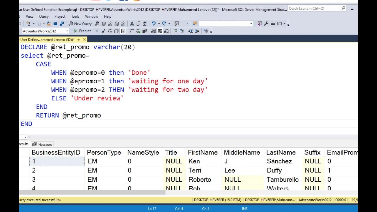42 User defined scalar functions Microsoft SQL Server - YouTube