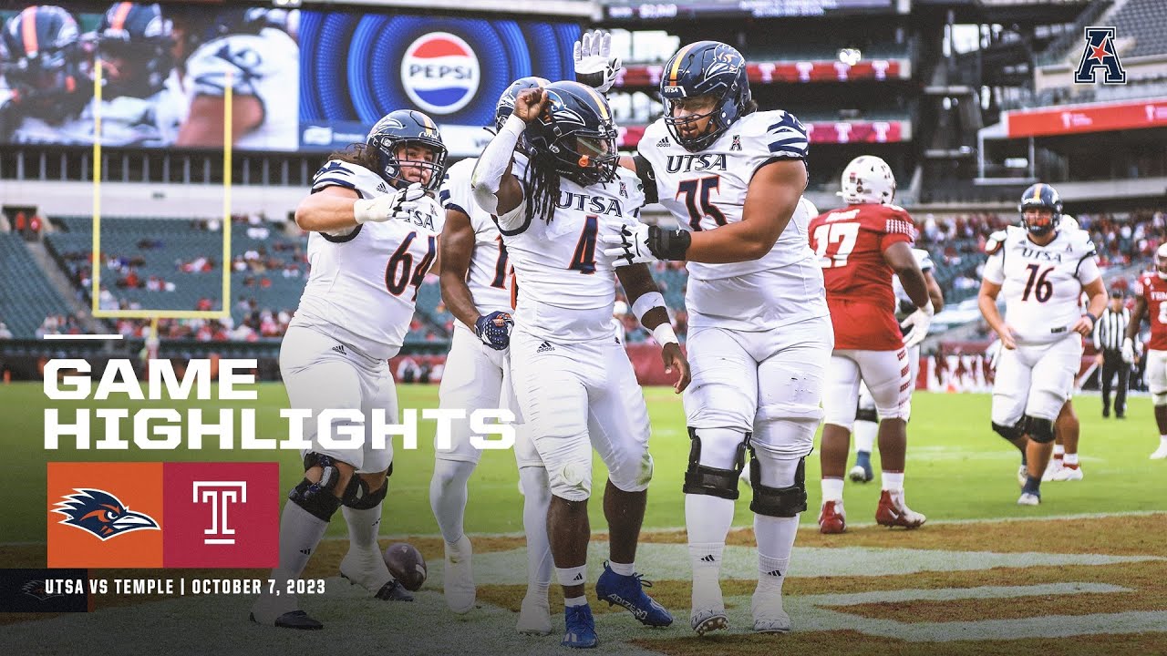 Game Highlights: UTSA 49, Temple 34 Football (October 7, 2023) - YouTube