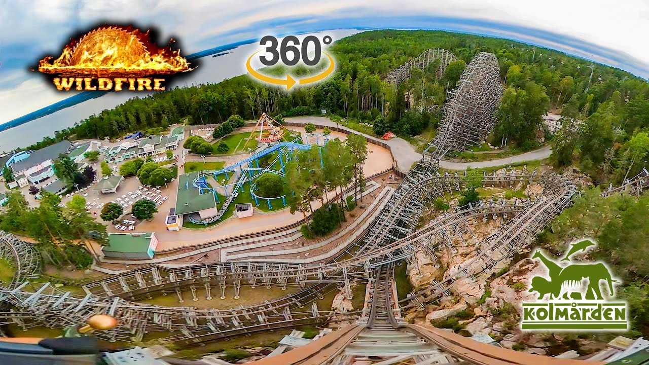 VR 360 Wildfire Roller Coaster On Ride Front Seat POV Kolmården ...