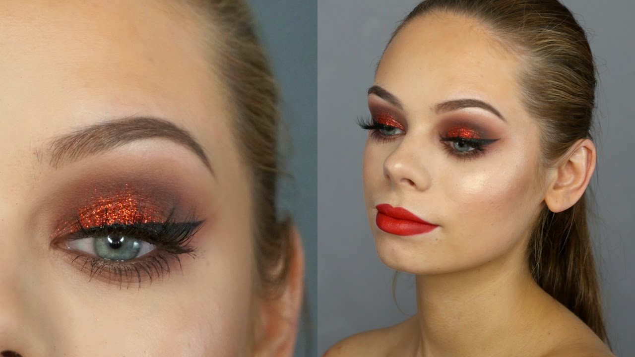 RED CHRISTMAS GLAM Makeup Tutorial - YouTube