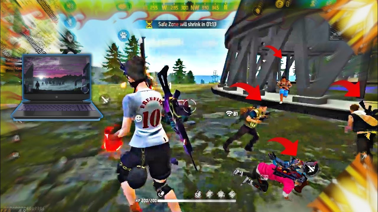 Free fire government laptop gameplay || Hp pavilion gaming laptop ryzen ...