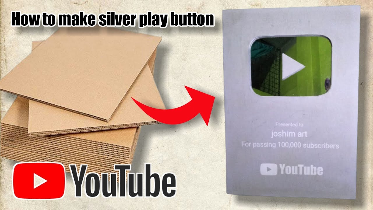 How to make silver play button tutorial || Card board #tutorial # ...