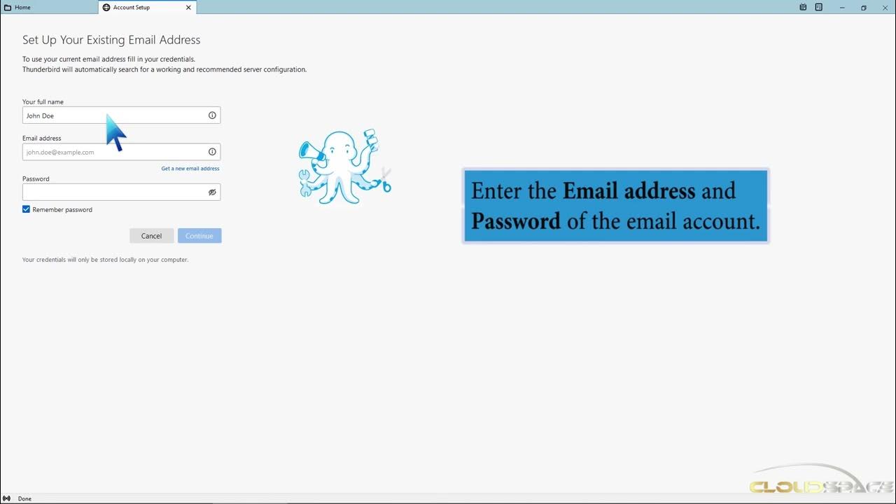 How to Setup a cPanel Email account with Mozilla Thunderbird CloudSpace - YouTube