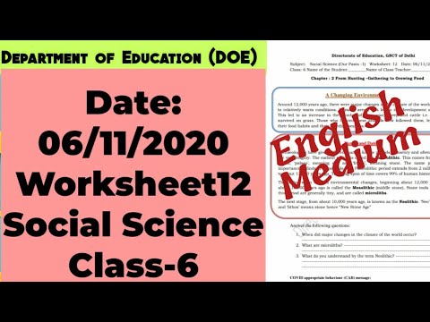 Class 6 worksheet 12 Social Science | SST Class 6 English Medium | 06 ...