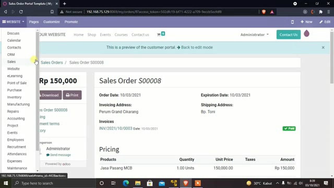 INI DIA !!! Cara membuat Sales Order dan Invoice untuk Produk Jasa pada ...