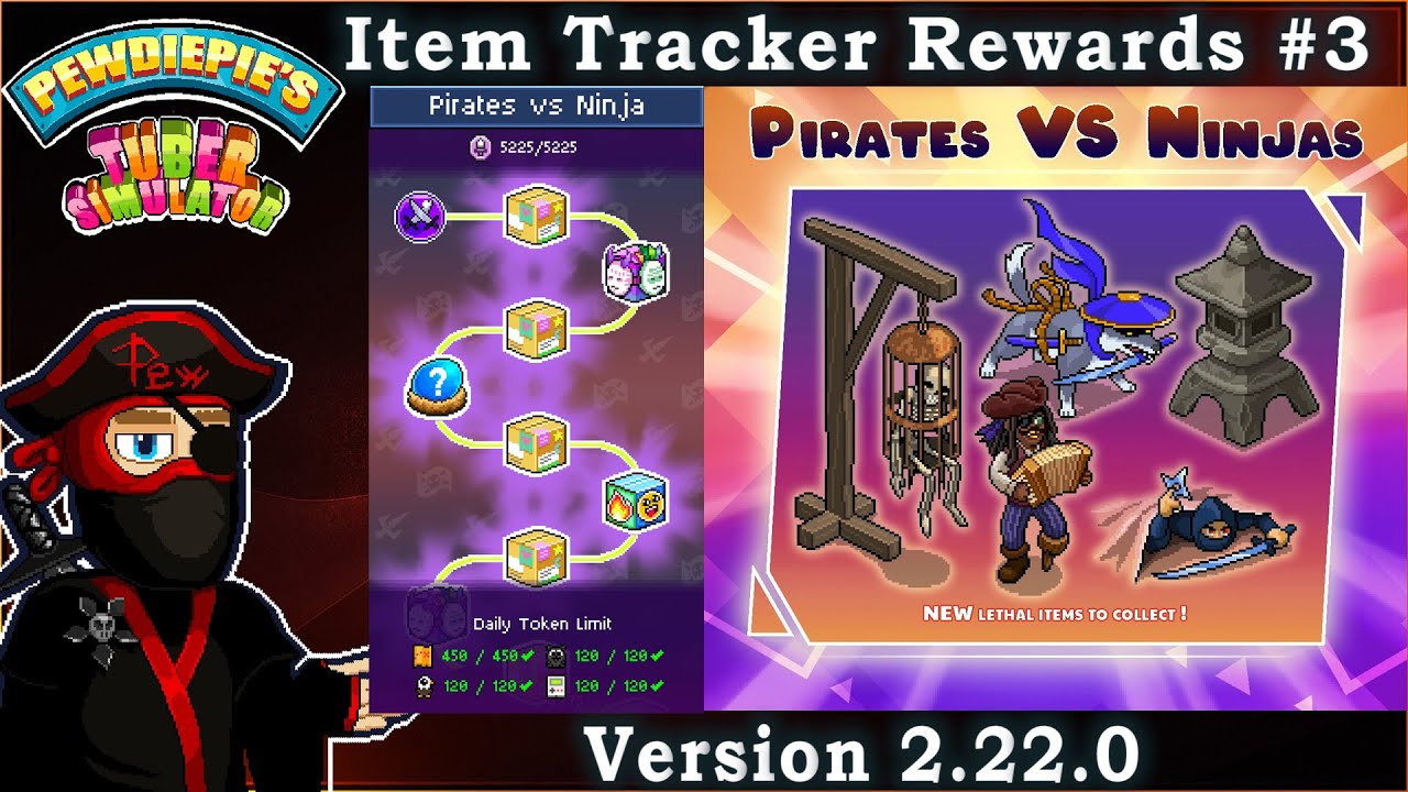 Pewdiepie's Tuber Simulator - Pirates vs Ninja Item Tracker Rewards #3 ...