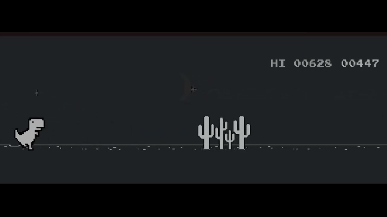 The Dino game until i beat my score - YouTube