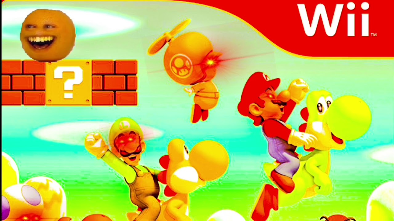 NEW SUPER MARIO BROS WII TITLE SCREEN THEME EARRAPE - YouTube