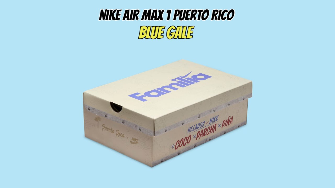 Nike Air Max 1 Puerto Rico Blue Gale - YouTube