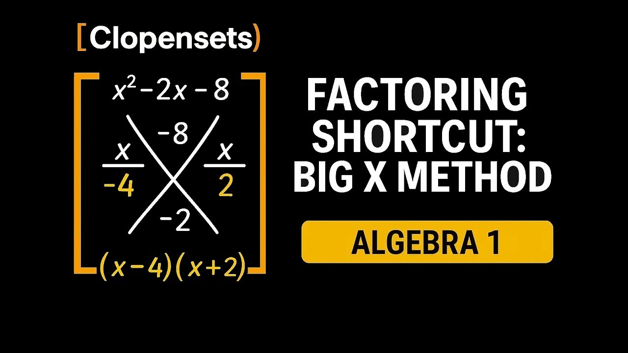 The Big X Method: A Faster and Easier Way to Factor Quadratics ...