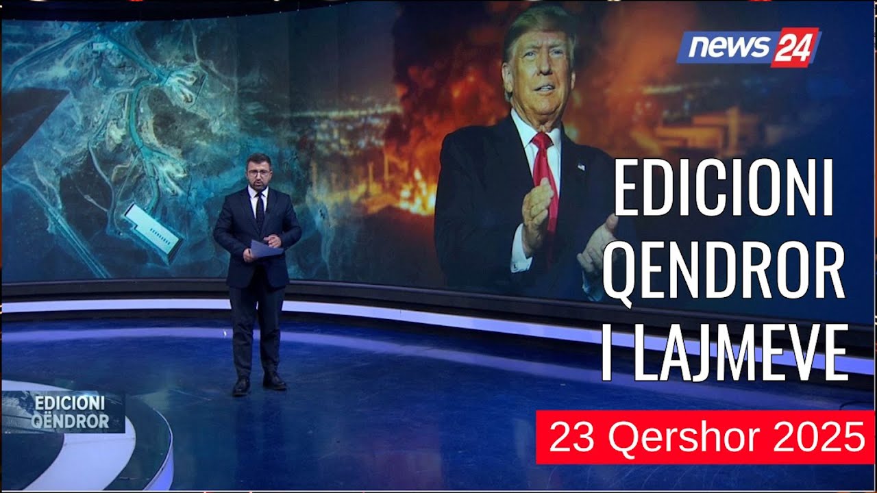 23 qershor 2025 Edicioni Qendror i Lajmeve ne News24 ne studio Renaldo ...