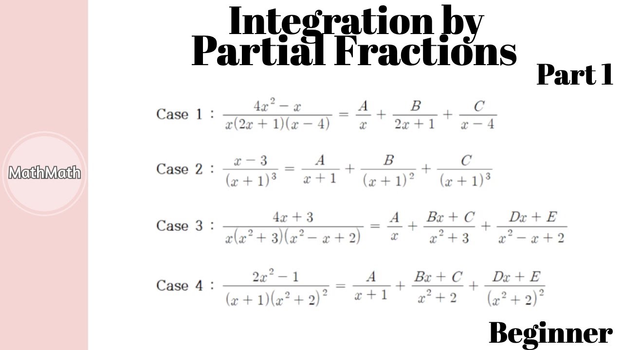 Calculus - HOW TO: Integration by Partial Fractions (Beginner Level ...