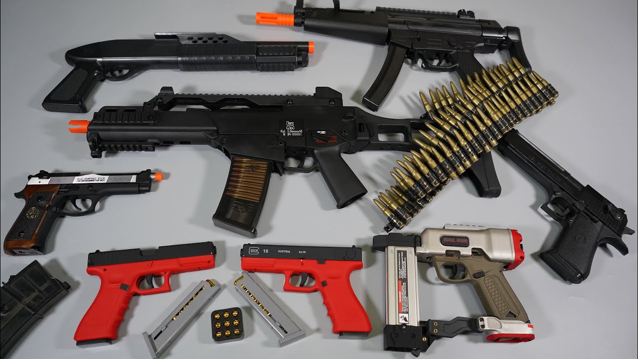 GBB Airsoft Gun G36 - M9 Beretta - Shell ejecting Toy Gun - Glock18c ...