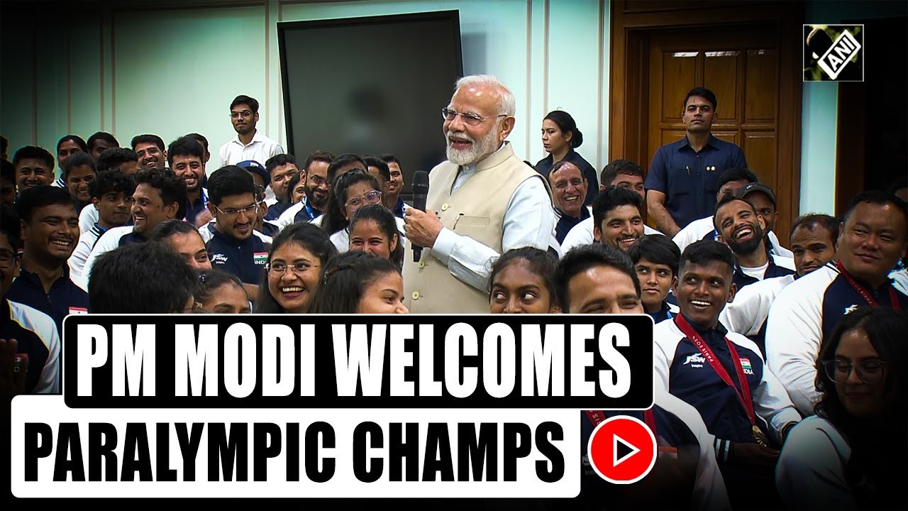 PM Modi felicitates Paralympic champions at his official 7 LKM ...