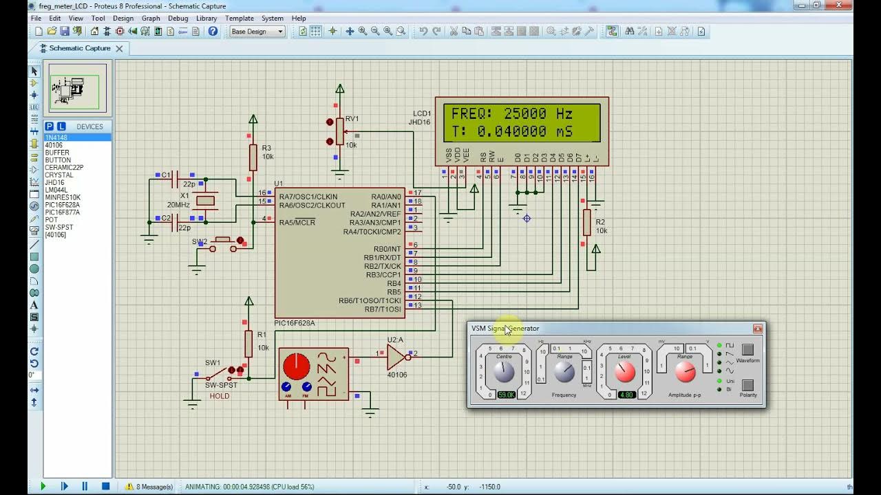 PIC16F628A 50MHz Frequency Meters Using Timer1 External Counting - YouTube
