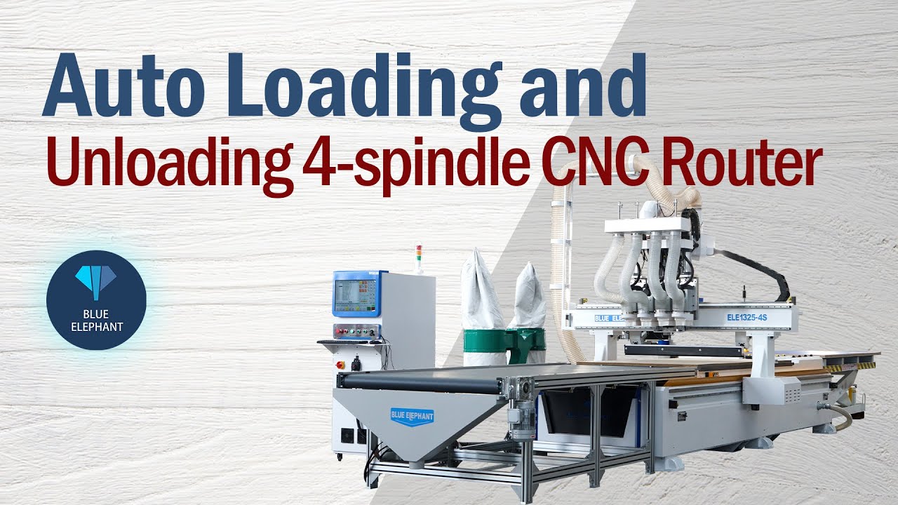 4 Processes Nesting CNC Router with 4 Spindles and Automatic Loading ...