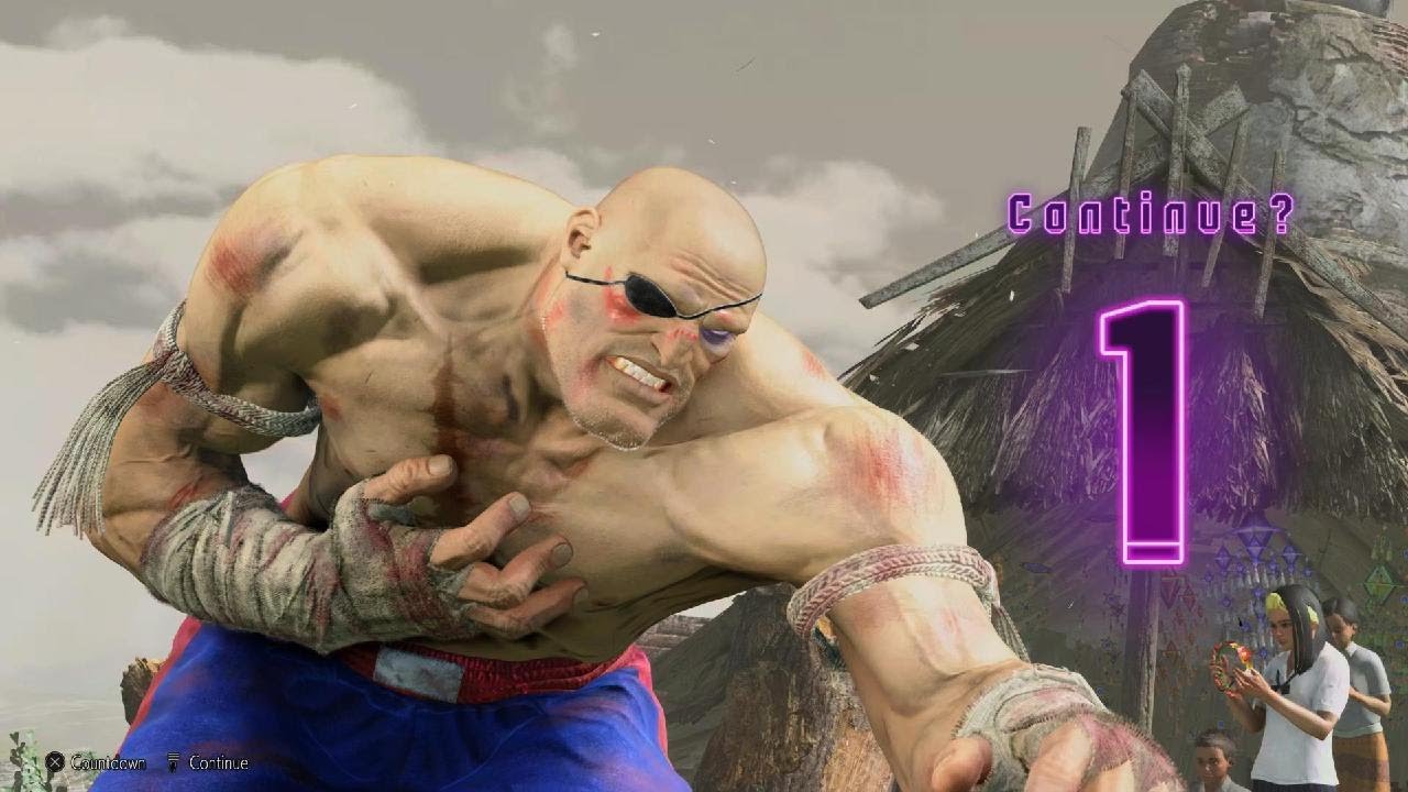 Street Fighter 6 - Sagat Continue Screen (Classic Costume) - YouTube