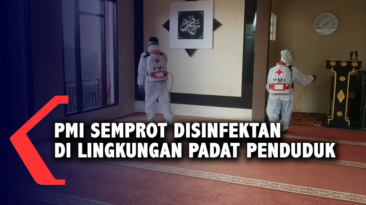 PMI Semprot Disinfektan Di Lingkungan Padat Penduduk - YouTube