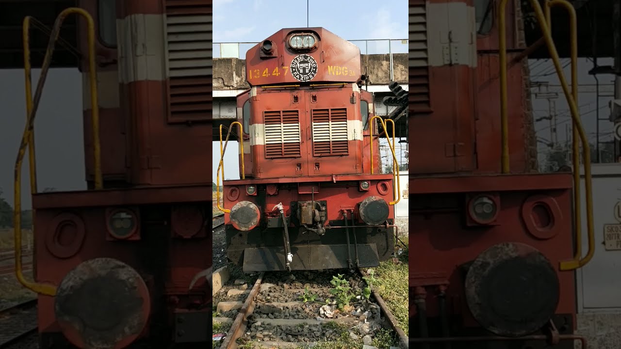 Colourful KZJ [Kazipet] WDG3A Double Diesel Engine Below Bridge of ...