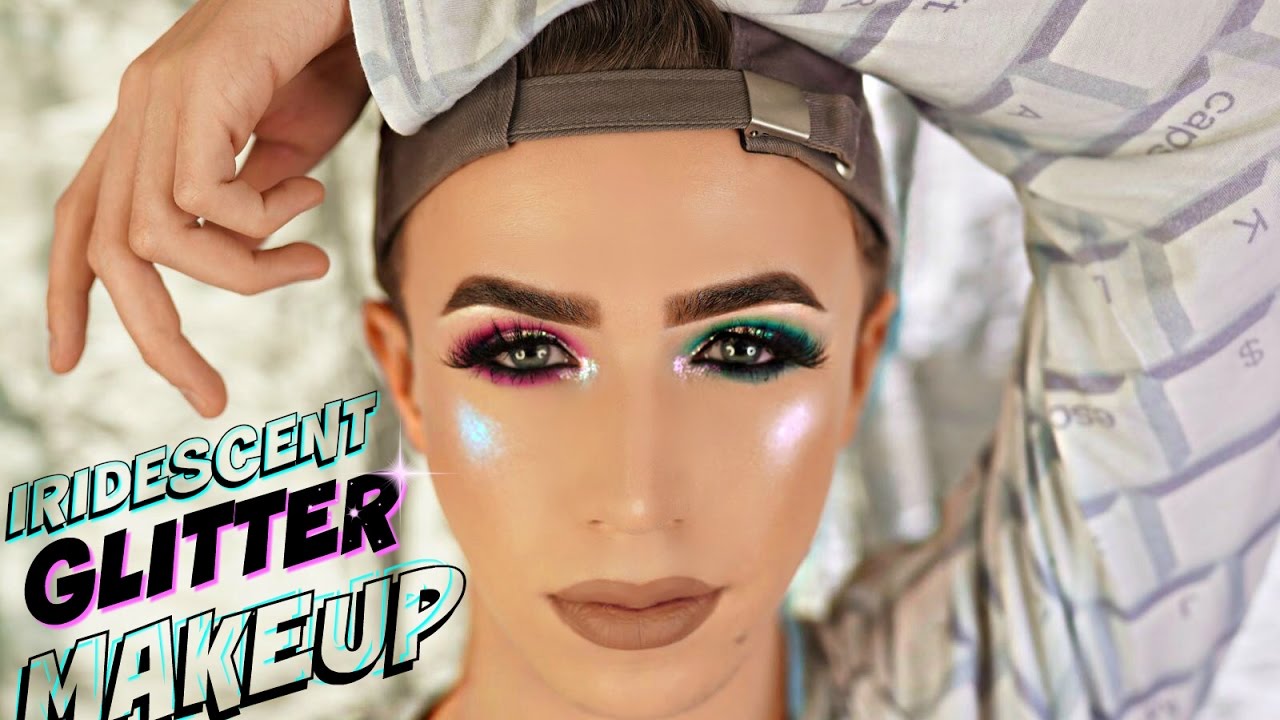 IRIDESCENT GLITTER MAKEUP TUTORIAL | TWO TONED EYESHADOW | Mitchell MUA ...