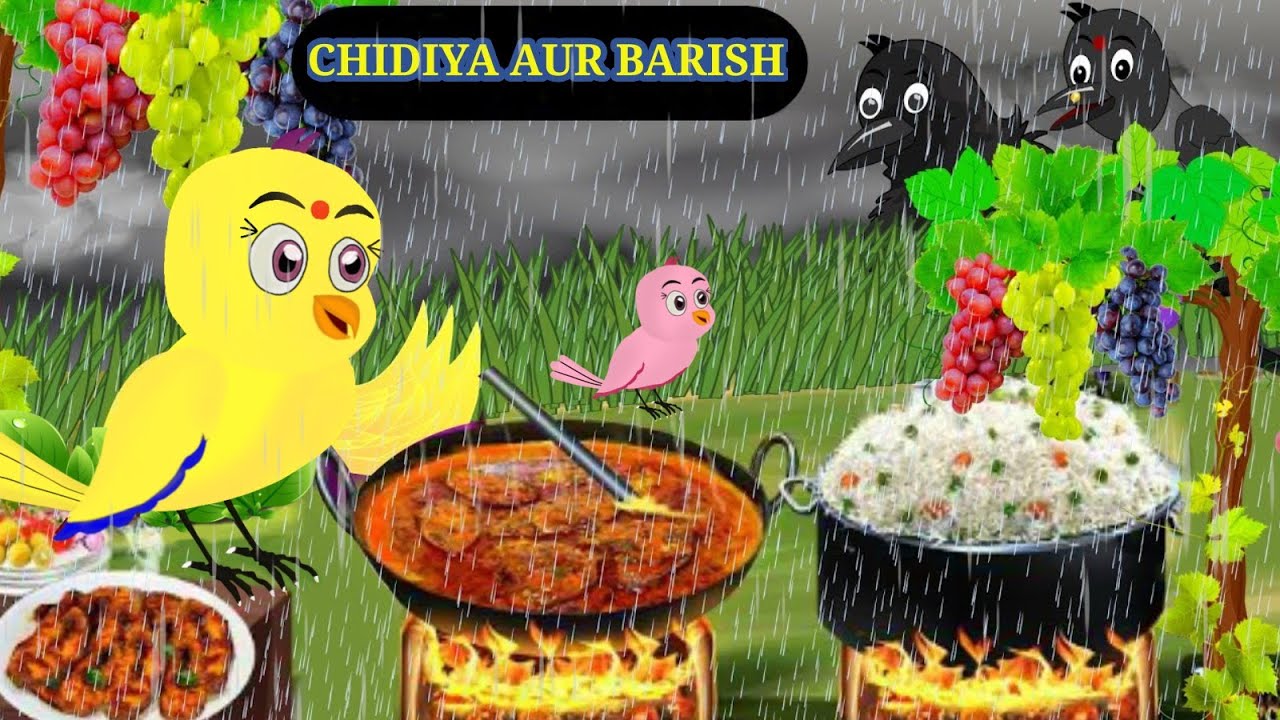 Chidiya Aur Barish|tony Chidiya Cartoon|Soni Story TV|Kalu Kauwa Story ...